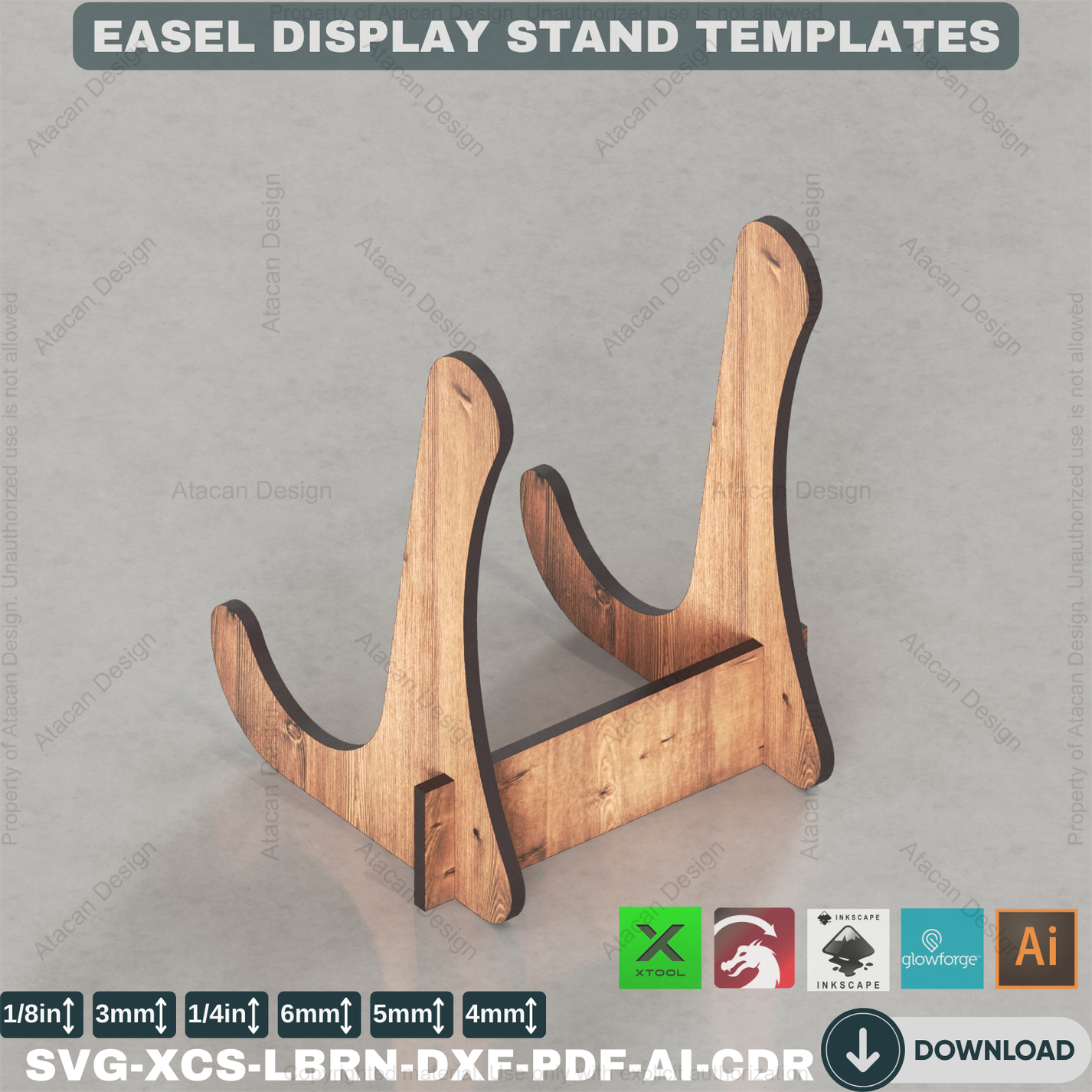 Laser Cut Frame Plate Stand / Laser cut vectors / Photo holder / Displ ...