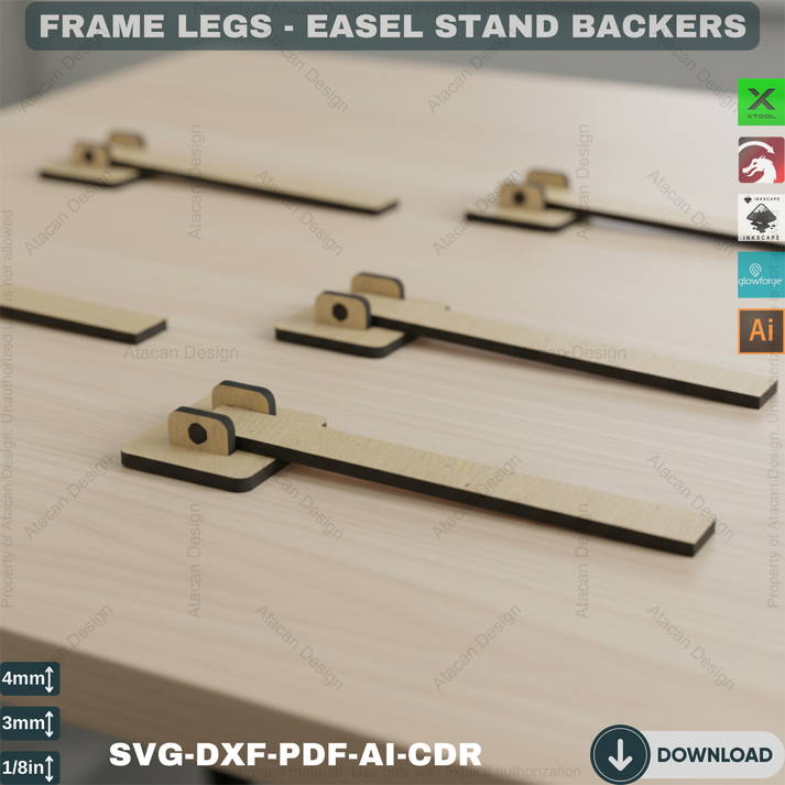 Versatile Easel Stand Backs 8 Sizes / Picture Frame and Art Display Le ...
