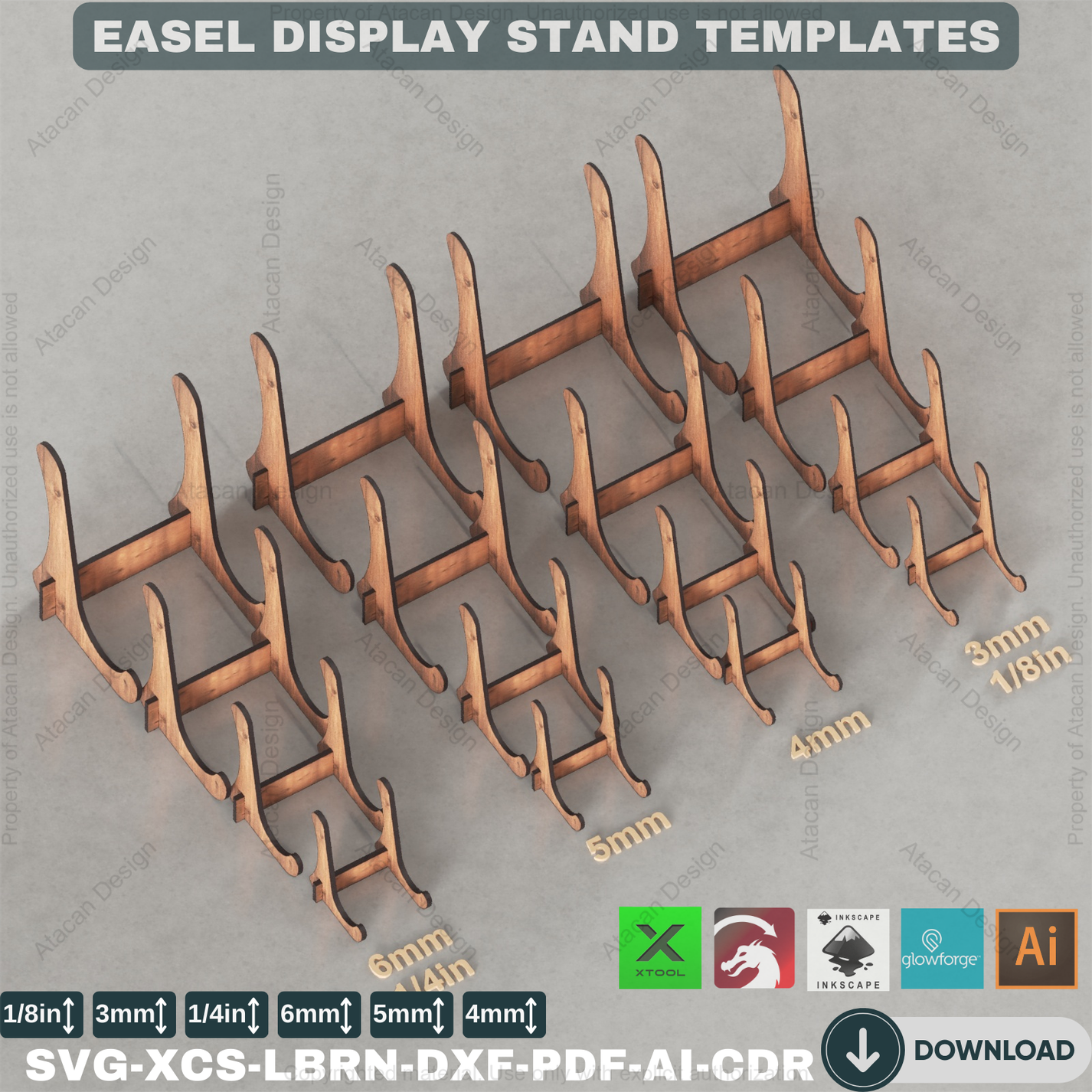 Laser Cut Frame Plate Stand / Laser cut vectors / Photo holder / Displ ...