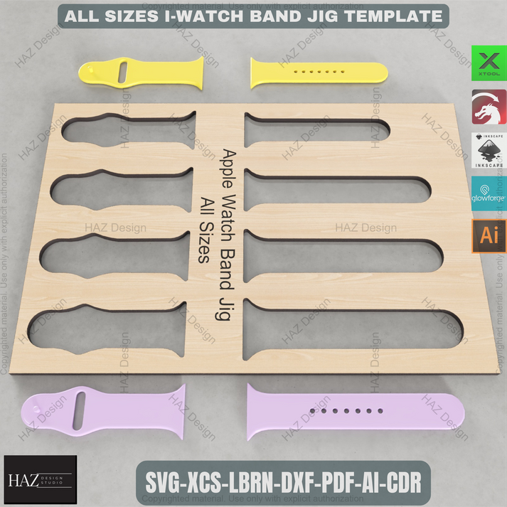 Laser Ready Apple Watch Band Jig Template - IWatch Band Jig 38/40/42/4 ...