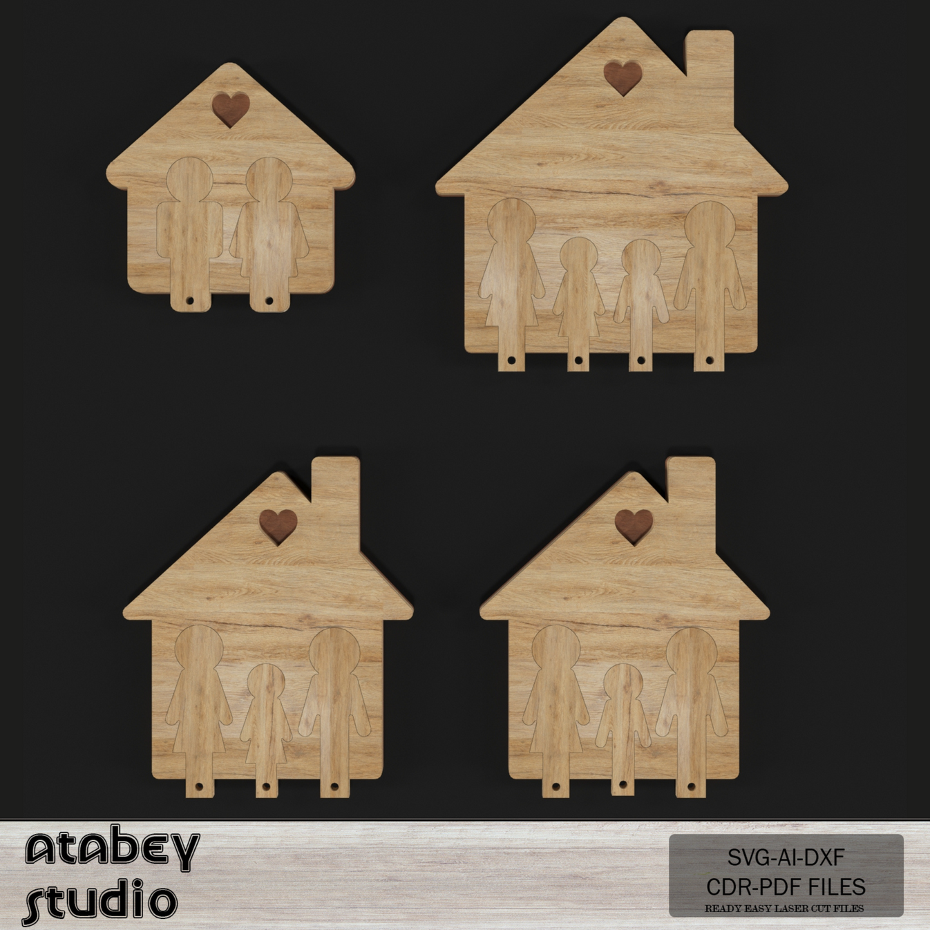 Custom Family Key Holders - Wall Keychain Set with Kids and Parents ...