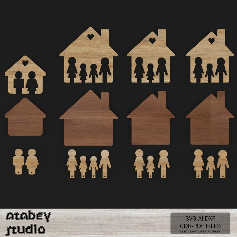 Custom Family Key Holders - Wall Keychain Set with Kids and Parents ...