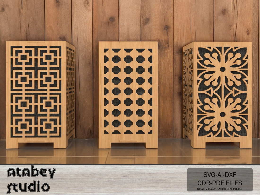 Elegant Laser Cut Light Boxes - DIY Tealight Holders & Wooden Desk Lam ...