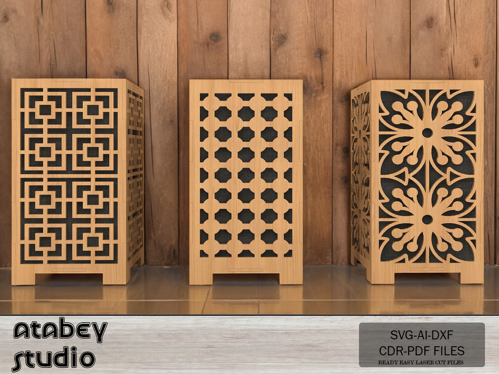 Elegant Laser Cut Light Boxes - DIY Tealight Holders & Wooden Desk Lam ...