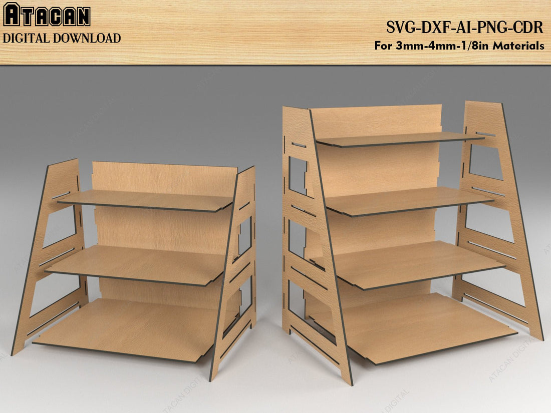 3 and 4 Tier Gift Card Display Stand / Showcase Shelf Organizer / SVG ...