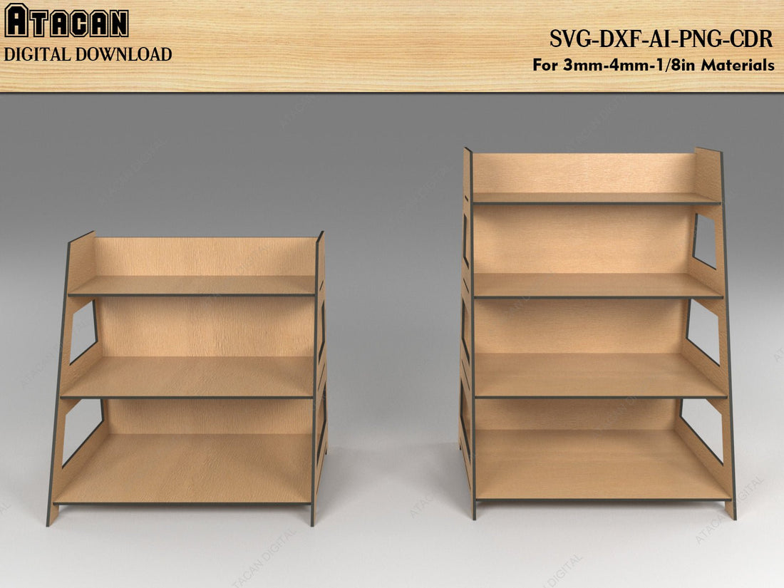 3 and 4 Tier Gift Card Display Stand / Showcase Shelf Organizer / SVG ...