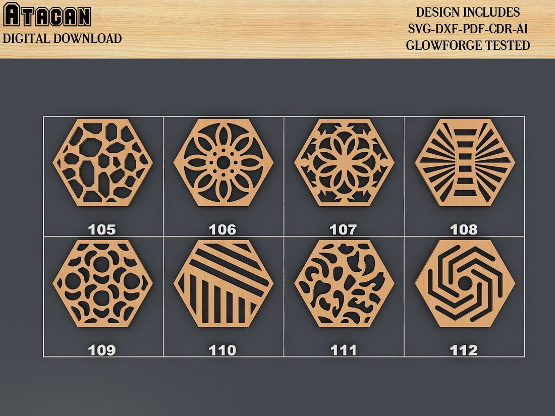 40 Drink Coasters SVG Laser cut files, Wall Decor vector files, CNC La ...