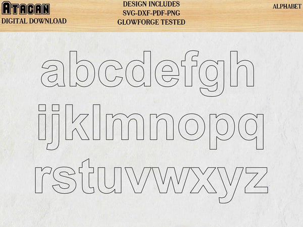 Alphabet Arial Uppercase and Lowercase Letters SVG Laser Cut files for ...