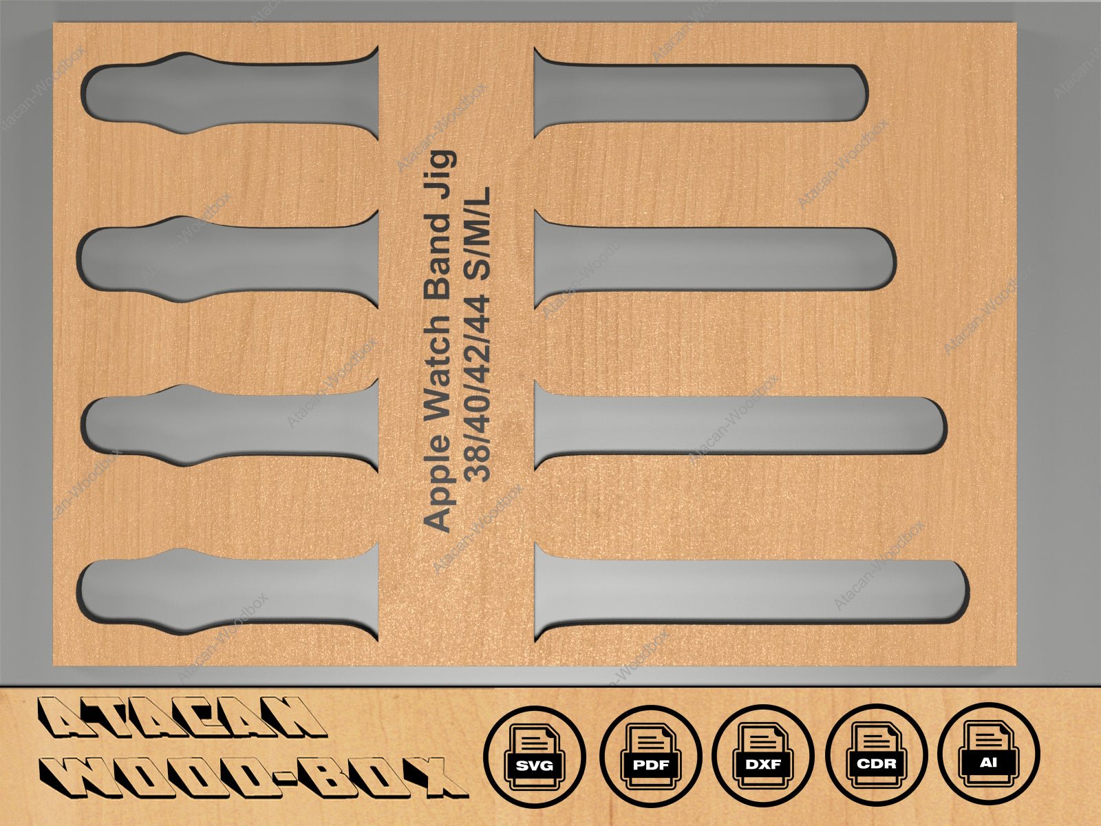 Apple Watch Bands Jig Laser cut SVG Files - Sizes 38/40/42/44 S/M/L ...