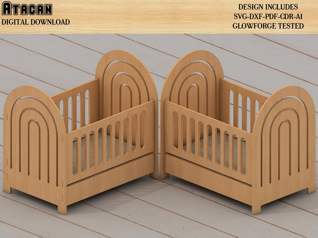 Baby doll crib cutting files / Baby Cot for dolls vector / Baby Cradle ...
