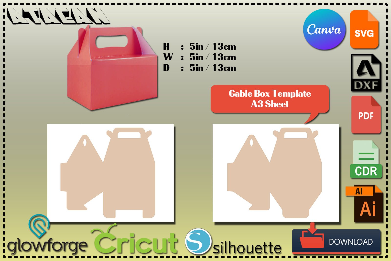 Box Templates Svg / Lunch Box , Pillow Pack / Gift Box Making Template ...