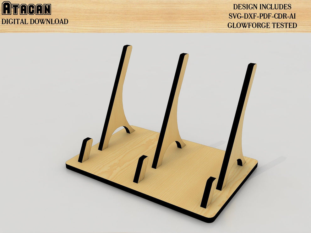 Business card holder Laser cut files SVG, DXF, CDR Digital product, gl ...