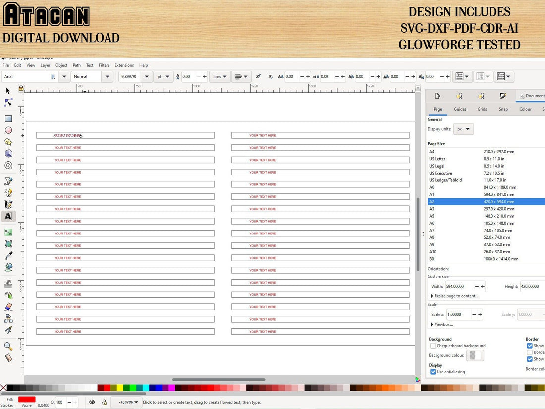 Custom Pencil Jig SVG File / Personalised Digital Pencil Jig File / Ea – atacandesignstore