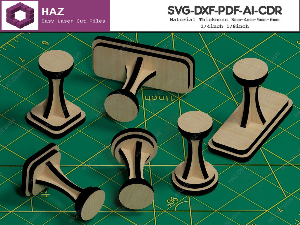 Customised Stamp Handle Plan / Wooden Personalise Stamper / Laser Cut ...