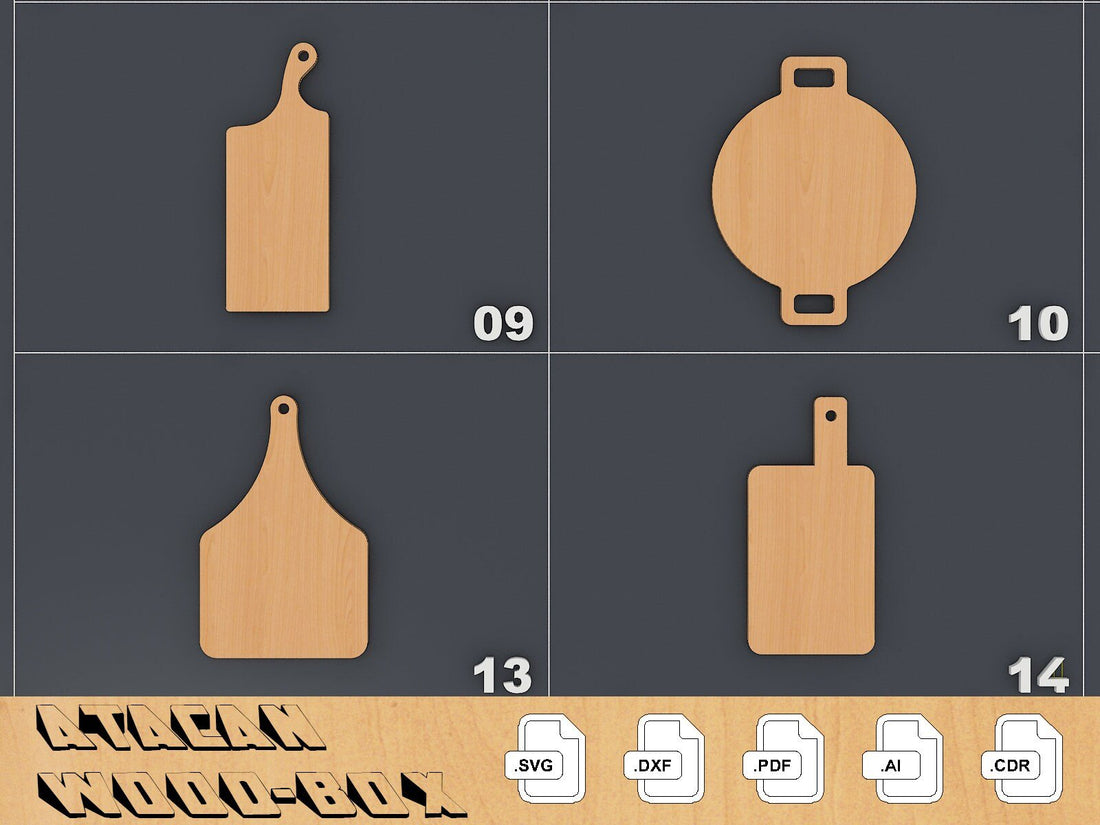 Cutting Board Bundle, Laser cut SVG Files, Cutting Kitchen Boards Set, – atacandesignstore