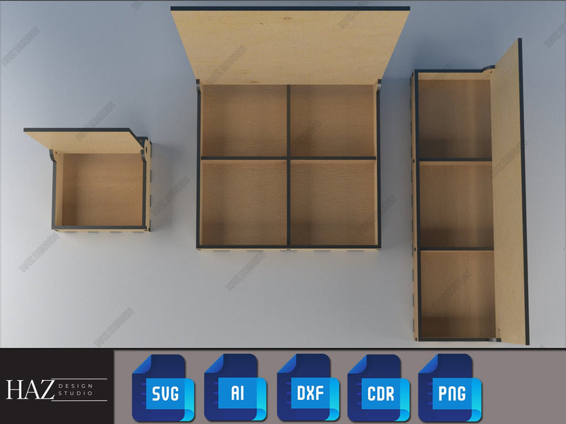 Divided Boxes With Lid - Multipurpose Jewelry and Storage Box - Laser – atacandesignstore