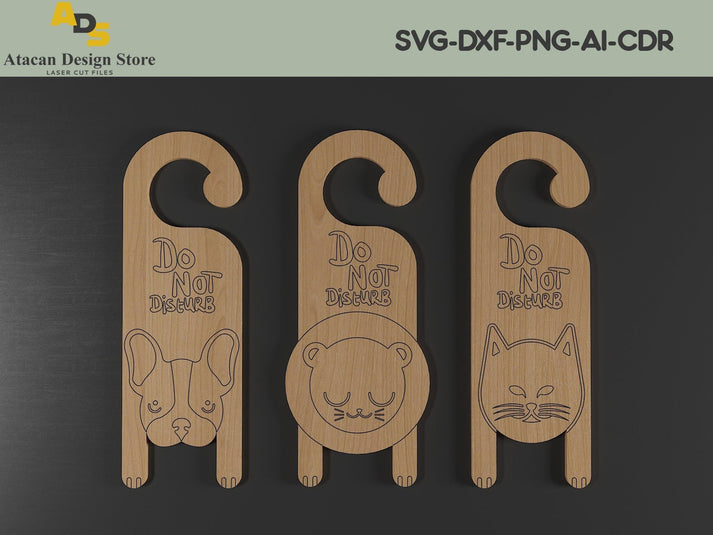 Do Not Disturb Dog Cat Signs / Animal Door Knob Warning Sign / Room Do ...
