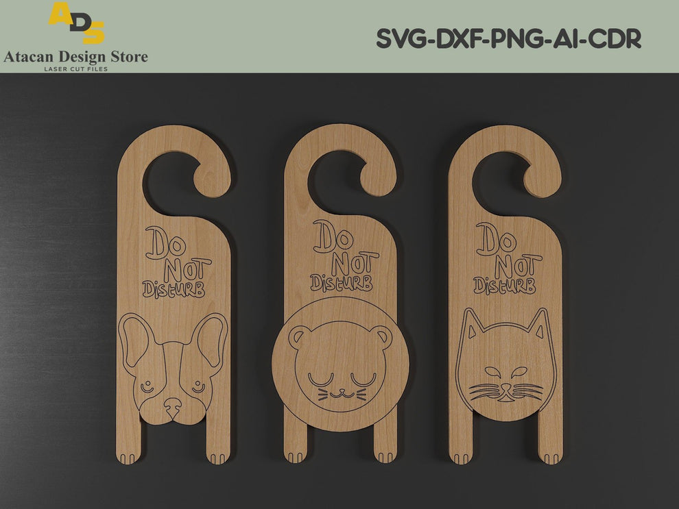 Do Not Disturb Dog Cat Signs / Animal Door Knob Warning Sign / Room Do ...