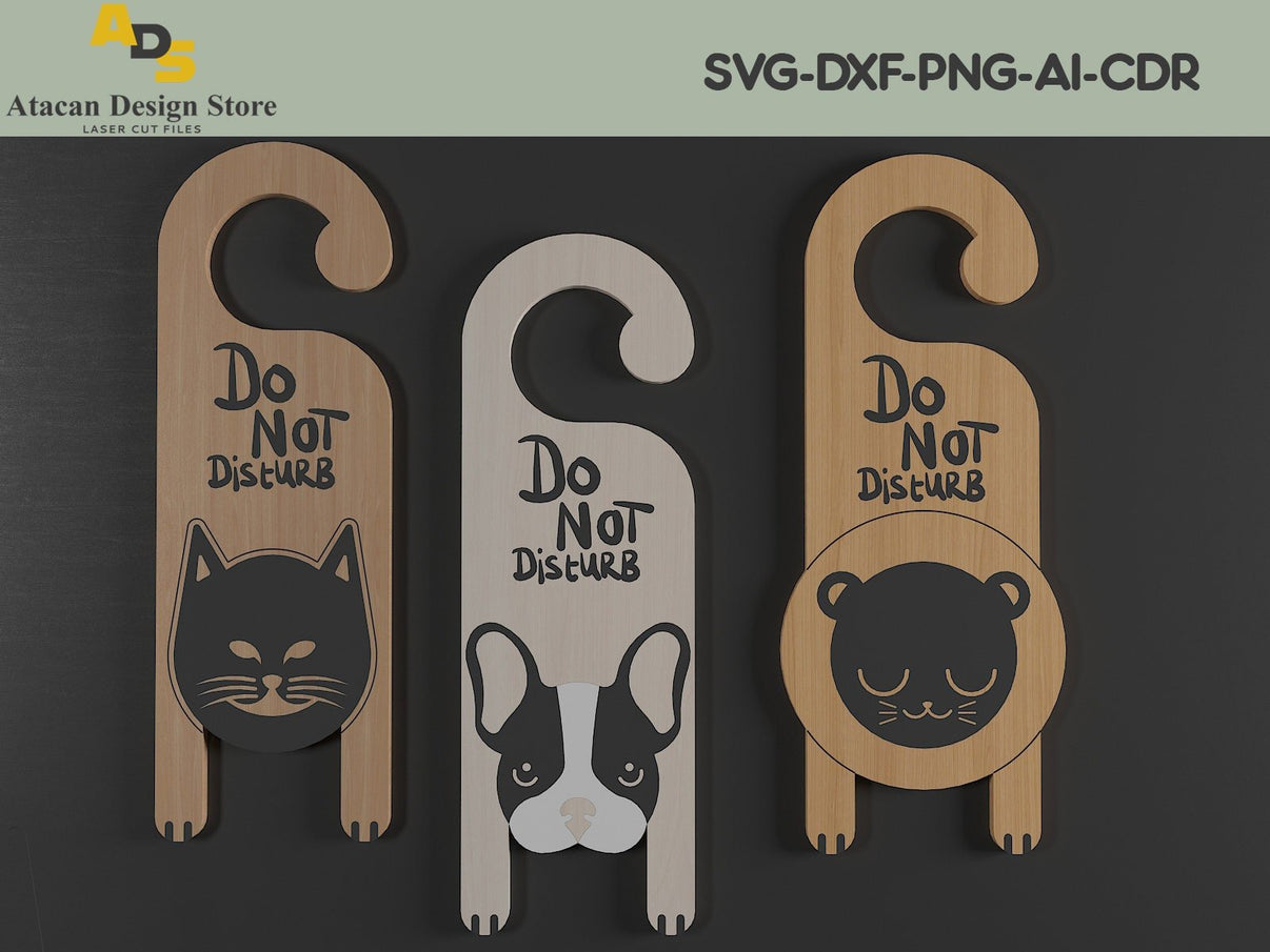 Do Not Disturb Dog Cat Signs / Animal Door Knob Warning Sign / Room Do ...
