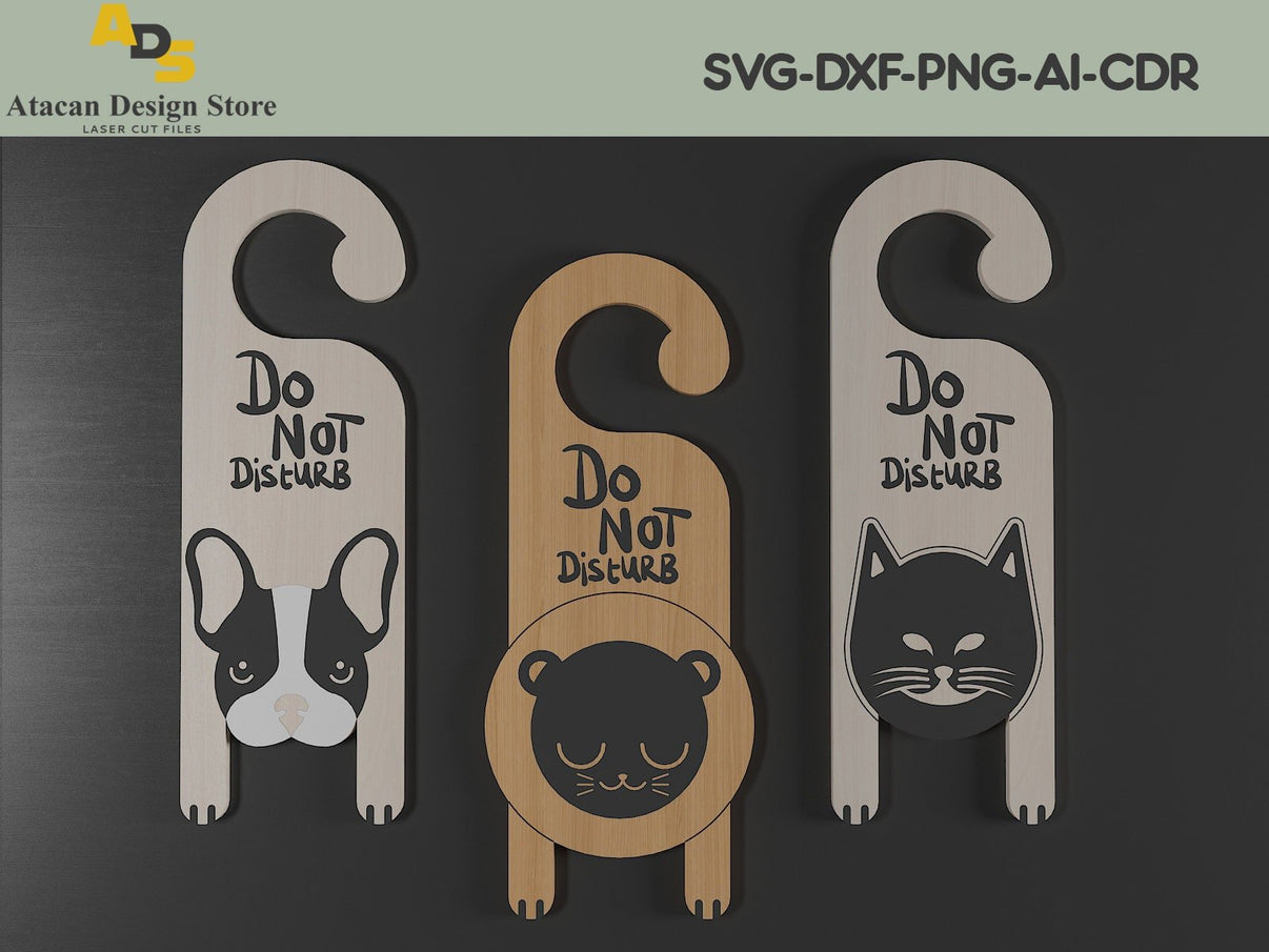 Do Not Disturb Dog Cat Signs / Animal Door Knob Warning Sign / Room Do ...