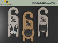 Do Not Disturb Dog Cat Signs / Animal Door Knob Warning Sign / Room Do ...