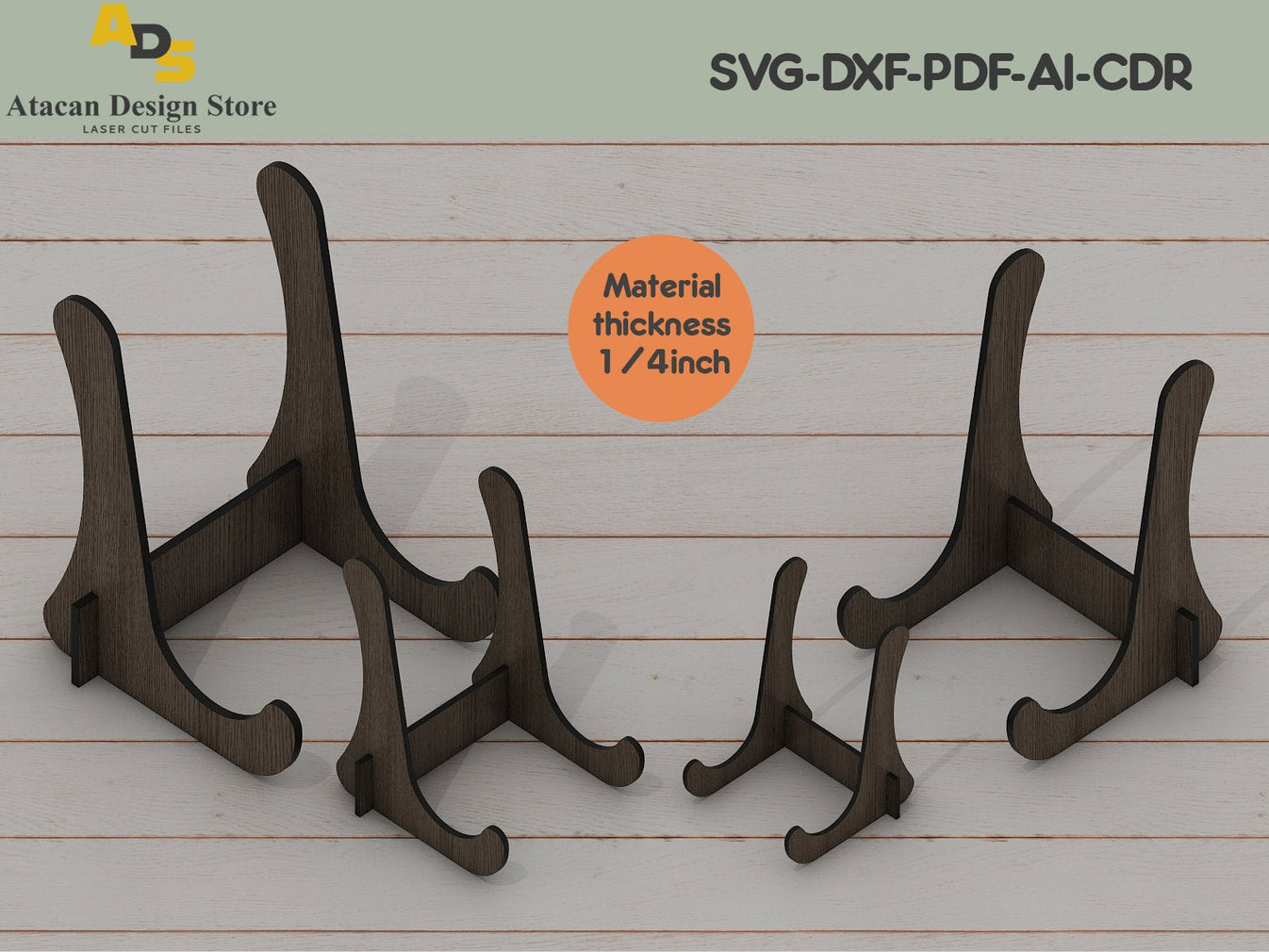 Easel display svg DXF Plate stand Laser cut files / Easel Holder Svg f ...