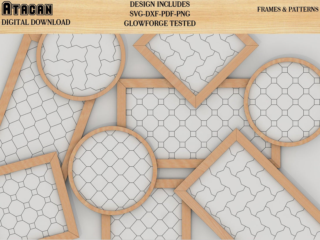 Frames Bundle / Herringbone, Honeycomb, Subway Tile, Diamond pattern ...