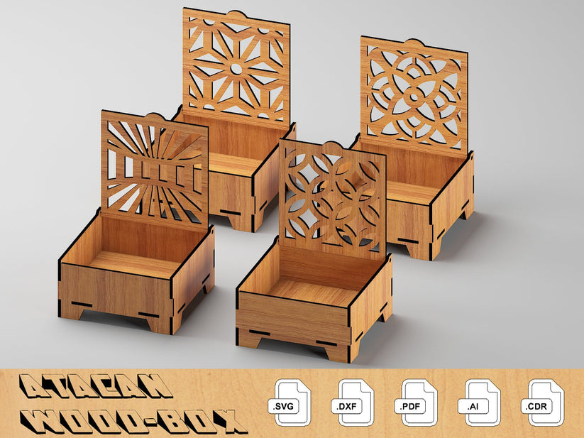 Gift Box Set Laser Cut Files / Coaster Boxes with Flip lid / Jewelry B ...