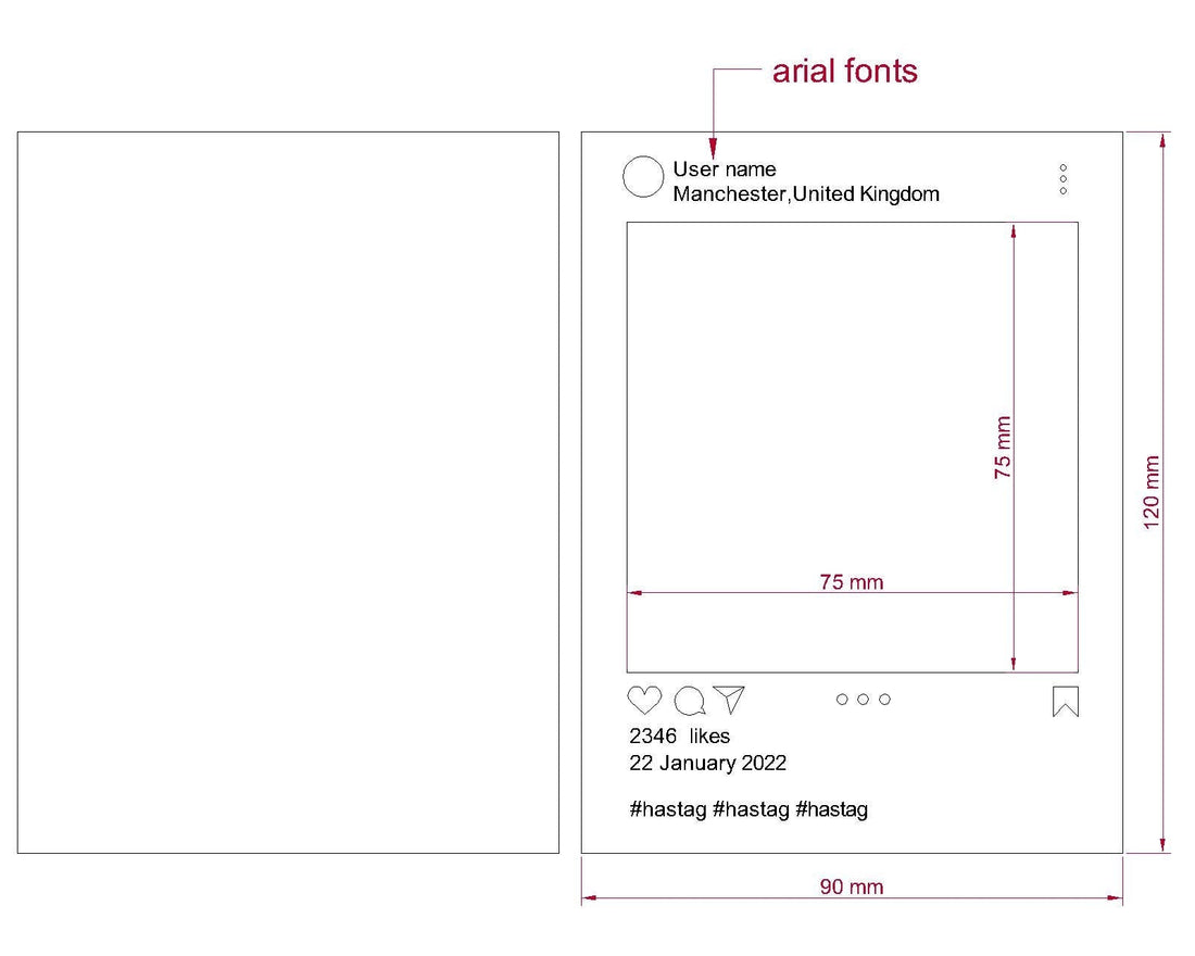 instagram photo frame svg file, Insta Customisable Frame laser cut tem ...
