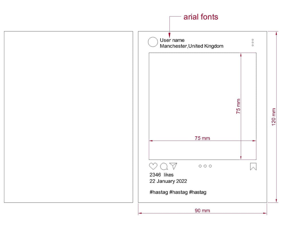 instagram photo frame svg file, Insta Customisable Frame laser cut tem ...
