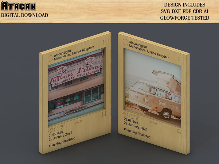 instagram photo frame svg file, Insta Customisable Frame laser cut tem ...