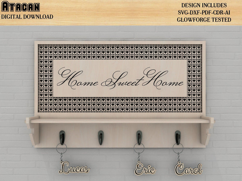Key Holder for Wall / Key hangers with rattan cane pattern / Svg laser ...