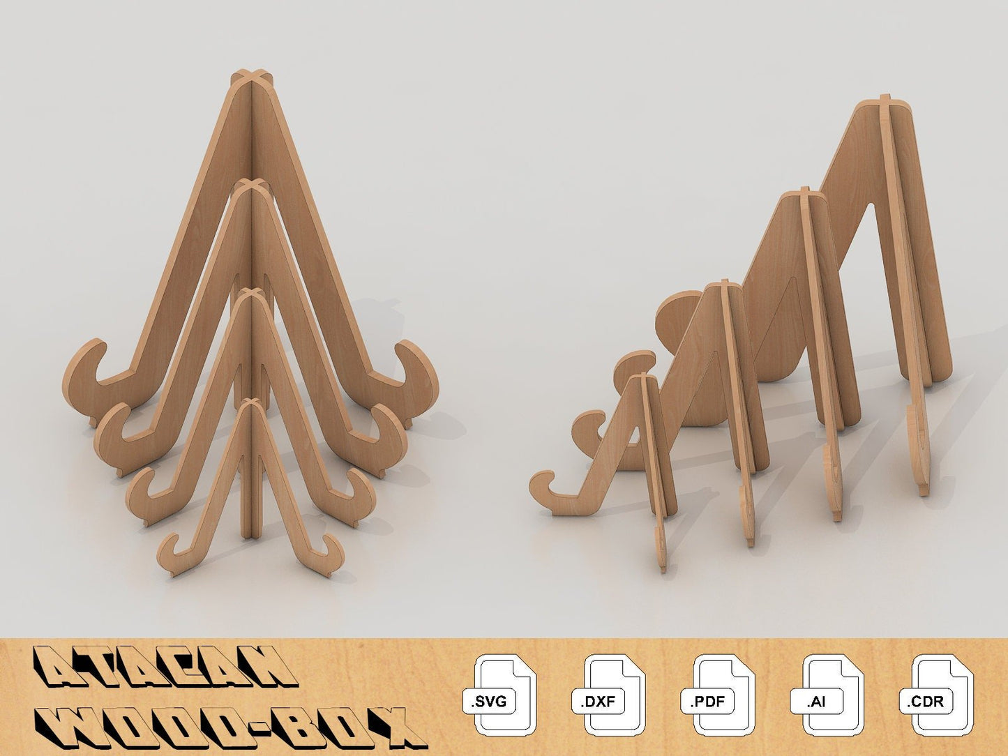 Laser cut Easel Stand 4 size, Plate Stand, Photo Frame Display, Glowfo ...