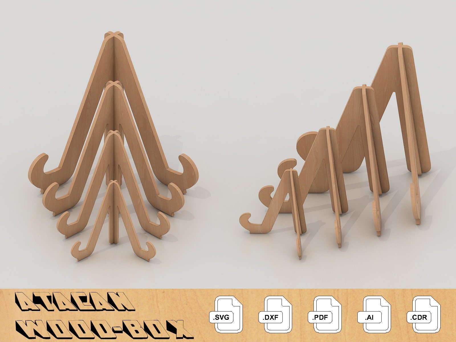 Laser cut Easel Stand 4 size, Plate Stand, Photo Frame Display, Glowfo ...