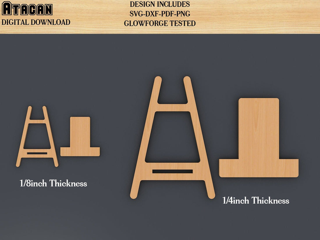 Laser cut EASEL stand SVG / Easy to use Glowforge files and laser cut ...