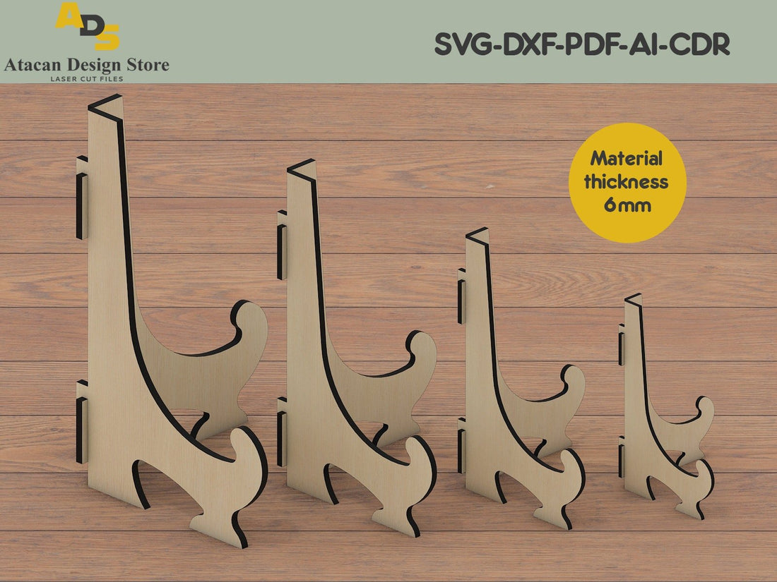 Laser cut easel stands / Easel SVG Laser file / Glowforge file / Digit ...