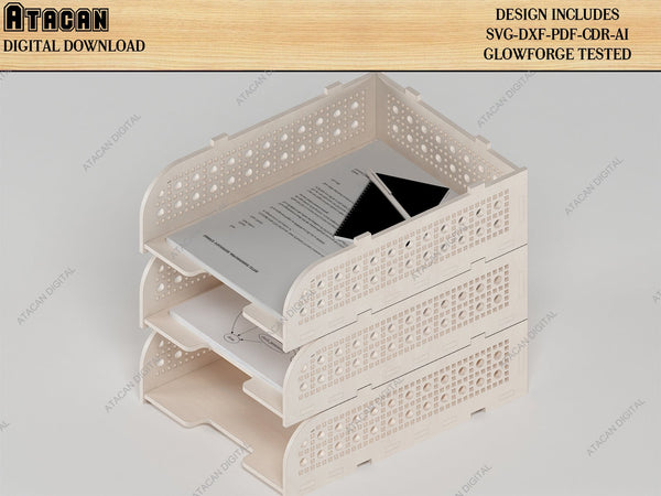 Office Stackable Paper Trays / Stacking Box set / Vinyl Record Display ...
