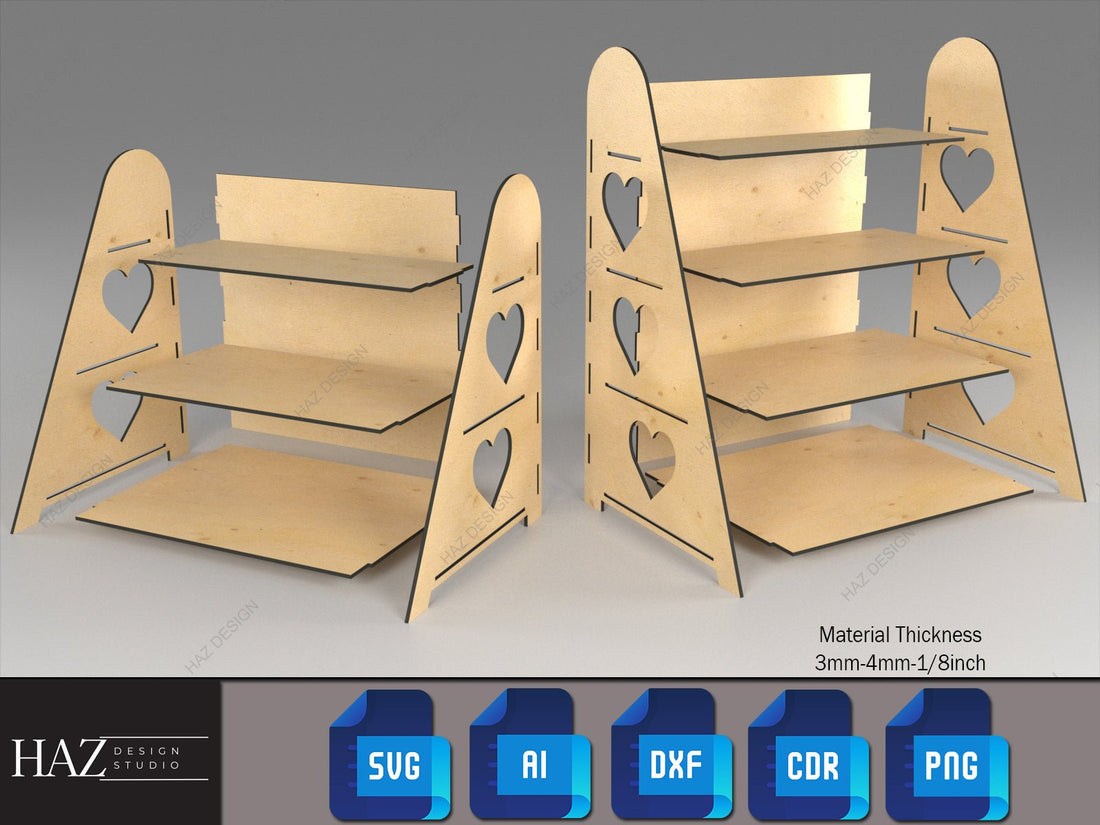 Organize and Showcase with 4 Tier Shelving / Gift Card Display Holder ...