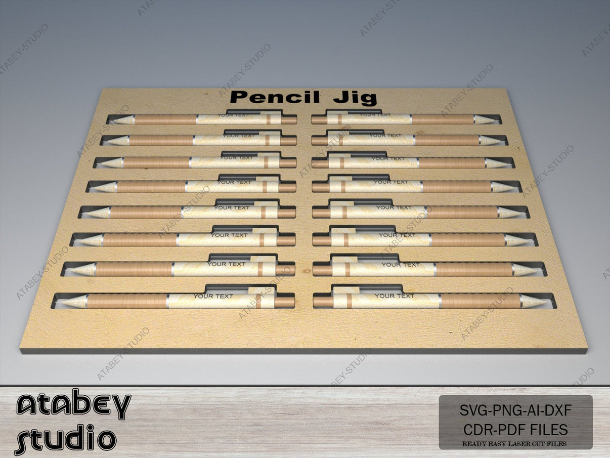 Pencil Jig Laser Cut Template / DIY Laser Ready Pen Jig Template / Eng ...