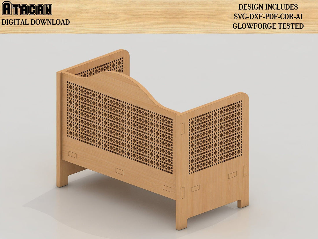 Rattan Cane Baby Cot Laser cut Files / Cradle with Patterns / Weaving ...