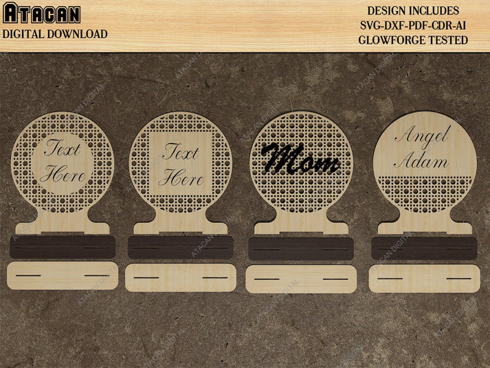 Rattan Cane Sign Backer Bundle / Rattan Cane Round shape Laser Cut Fil ...