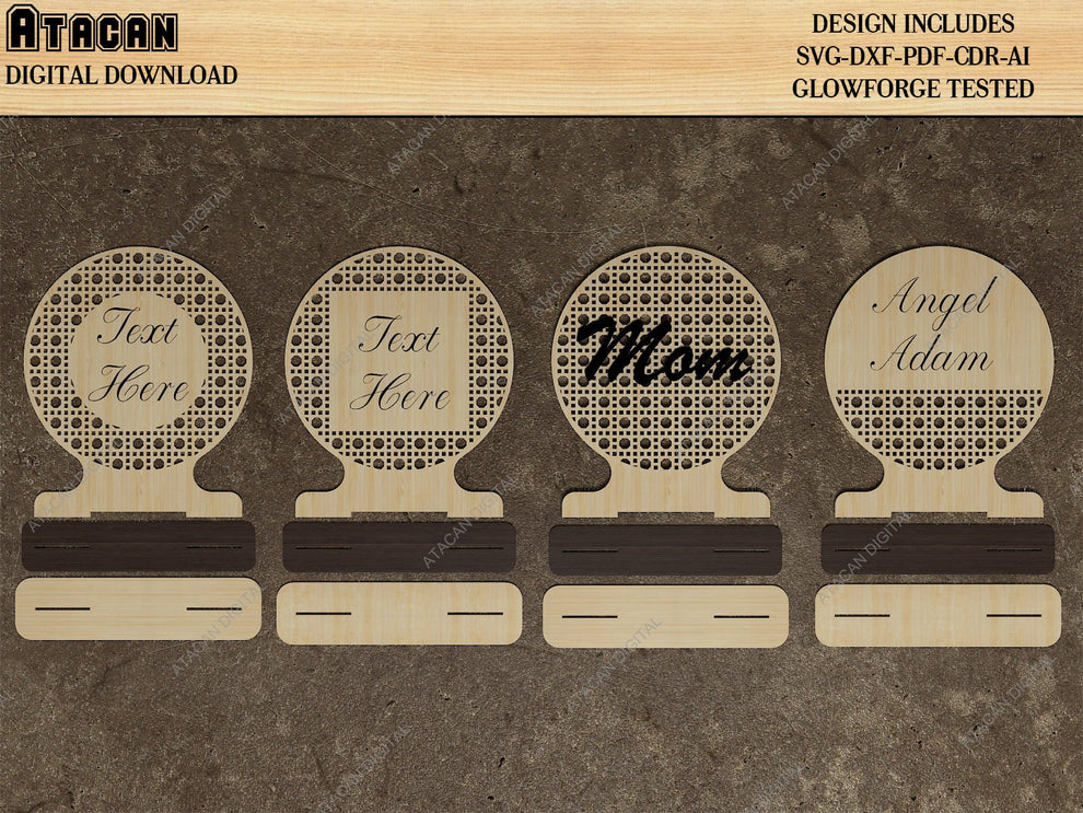 Rattan Cane Sign Backer Bundle / Rattan Cane Round shape Laser Cut Fil ...