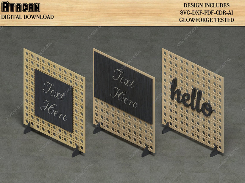 Rattan Cane Sign Backer Bundle / Rattan Cane Round shape Laser Cut Fil ...