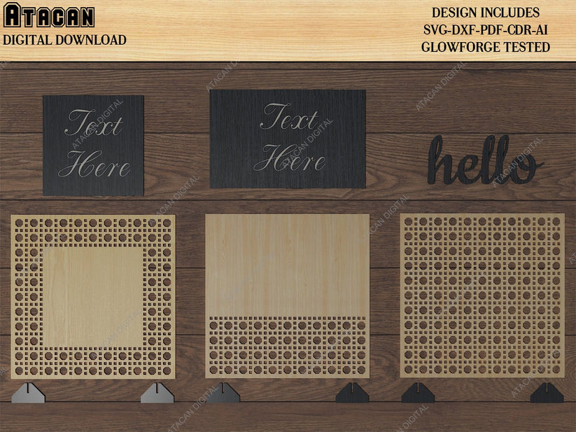 Rattan Cane Sign Backer Bundle / Rattan Cane Round shape Laser Cut Fil ...
