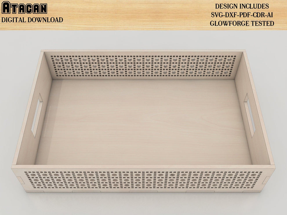 Rattan Cane Tray SVG file, Cane Weave Tray laser cut template, Rattan ...
