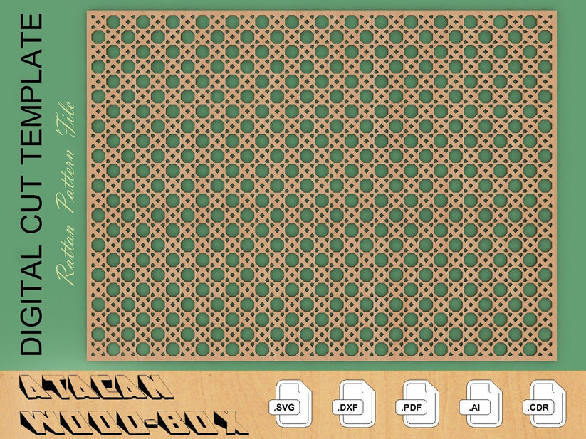 Rattan Pattern Collection - Rattan Cane weaving laser template SVG DXF ...