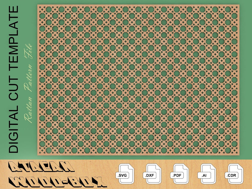 Rattan Pattern Collection - Rattan Cane weaving laser template SVG DXF ...