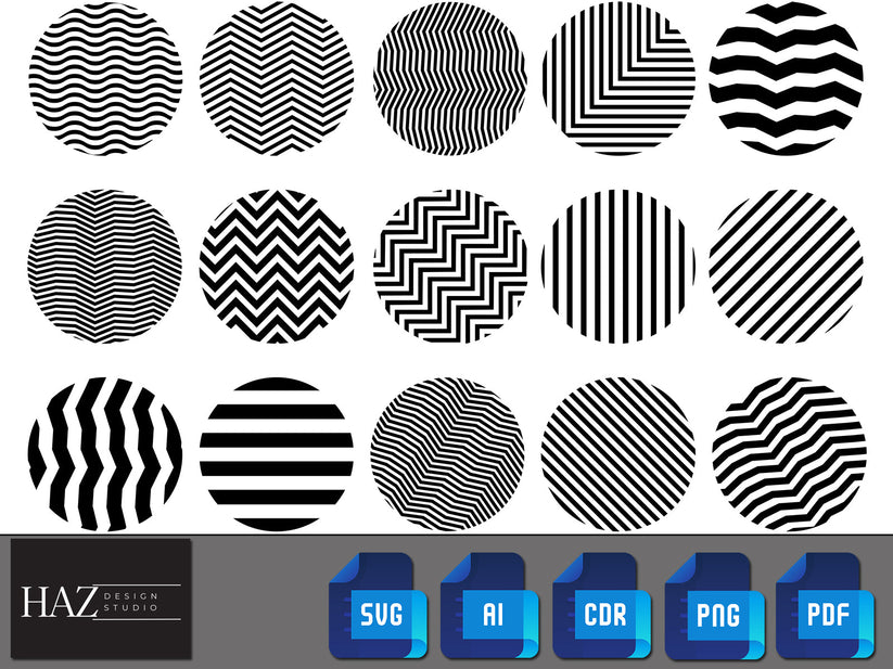 Round Pattern Bundle / Geometric Circle Patterns Svg / Seamless Transp ...