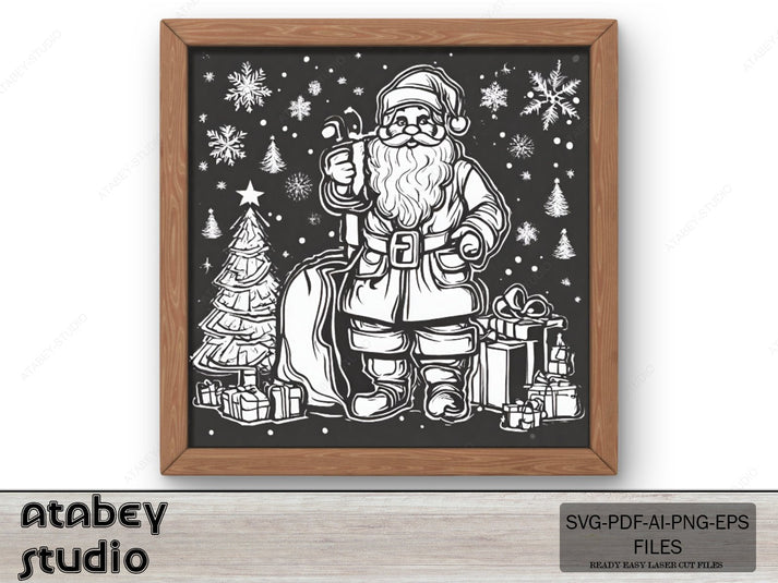 Santa Claus Printable Posters / Square Santa Christmas Download Prints ...
