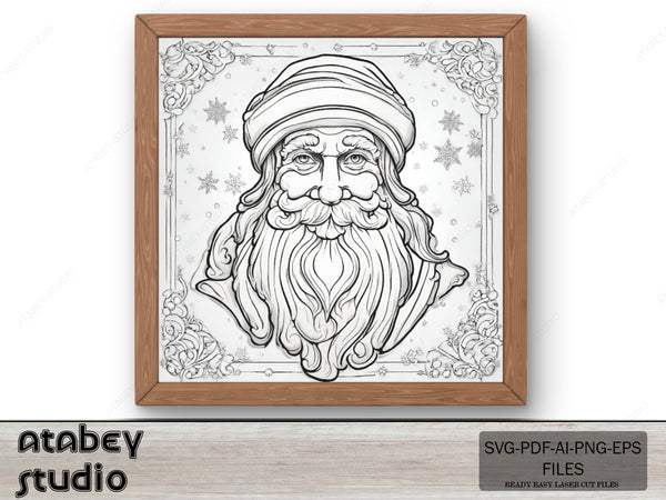 Santa Claus Printable Posters / Square Santa Christmas Download Prints ...